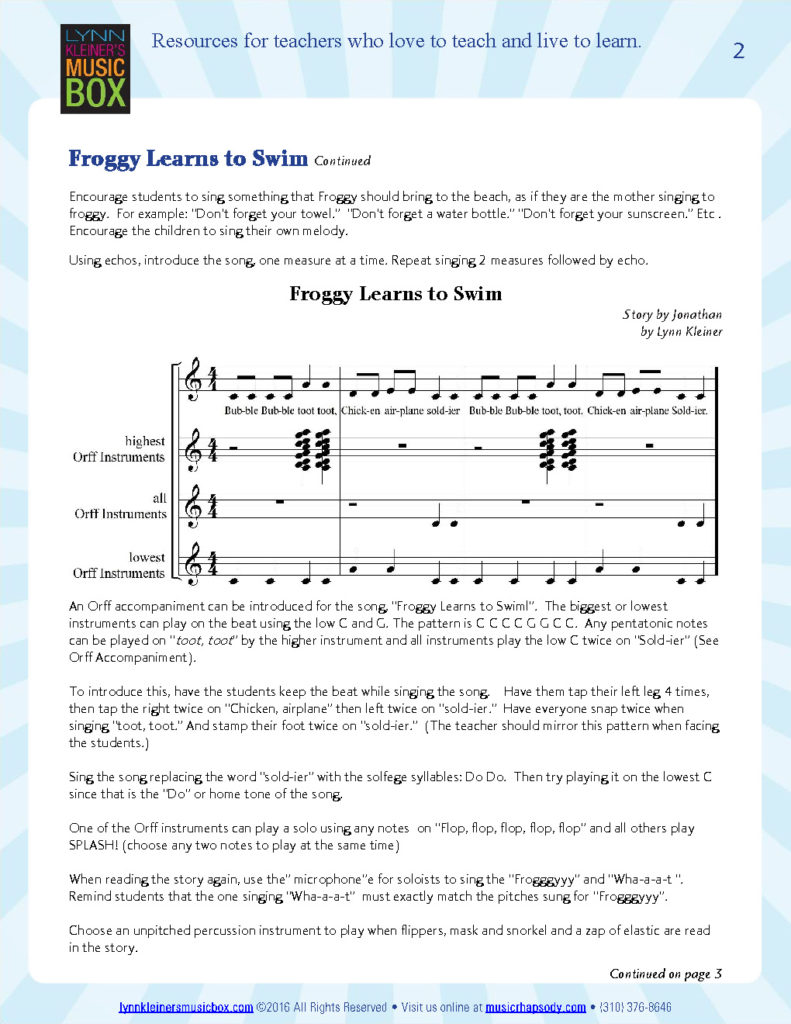 Froggy Learns to Swim (download only) - Music Rhapsody